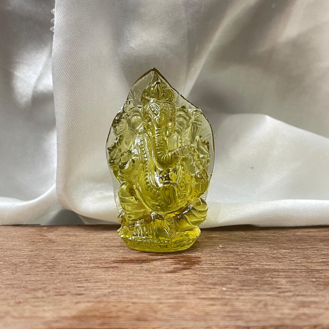 Carved Yellow Quartz Ganesha Statue - Natural Crystal Sculpture (5.4 Cm ...