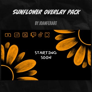 Twitch Sunflower Overlay Pack, Animated Hand-drawn Stream Overlay Pack ...
