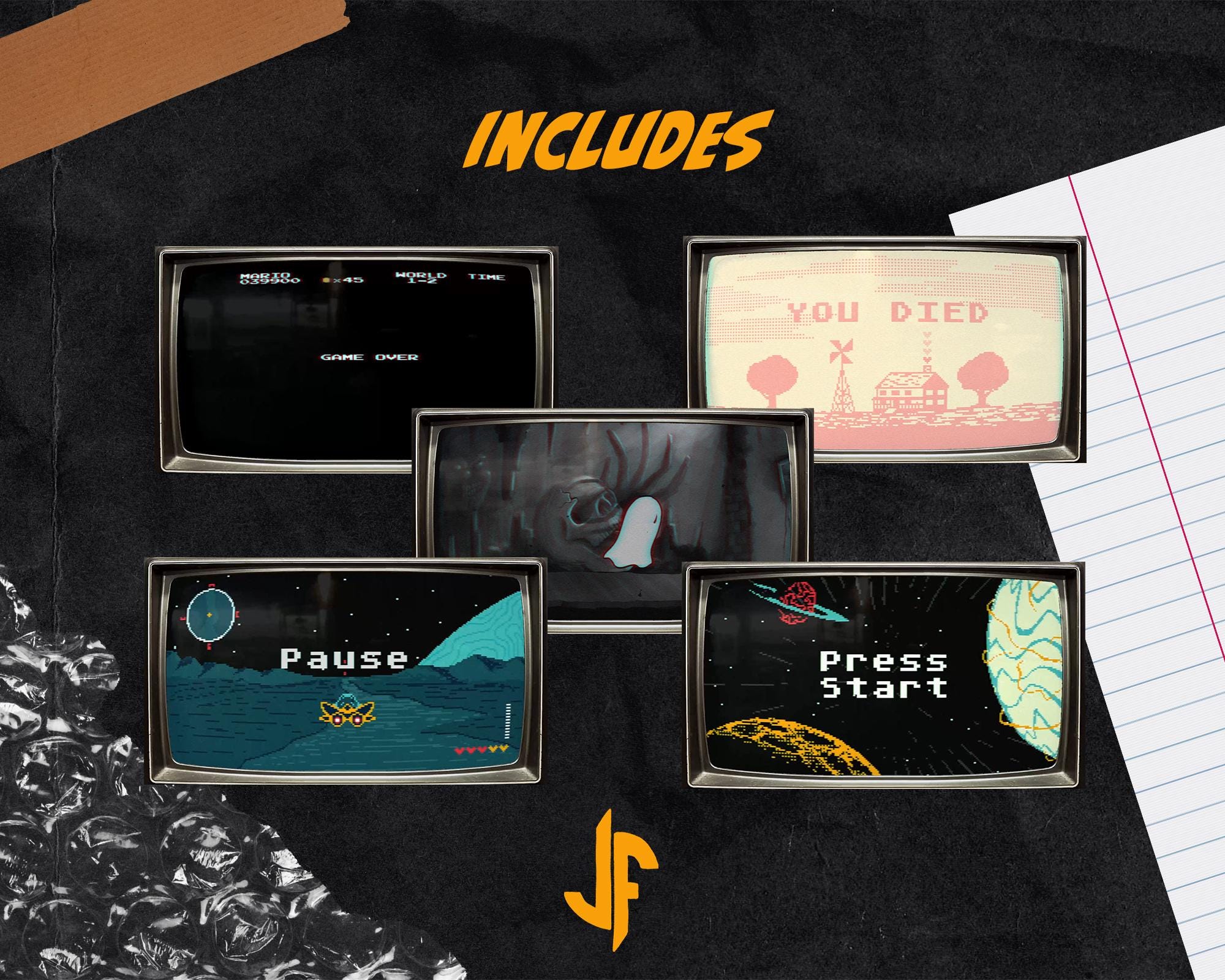 Retro Twitch Animated Overlays, Old Television Collection, 9 Scenes, 6 ...