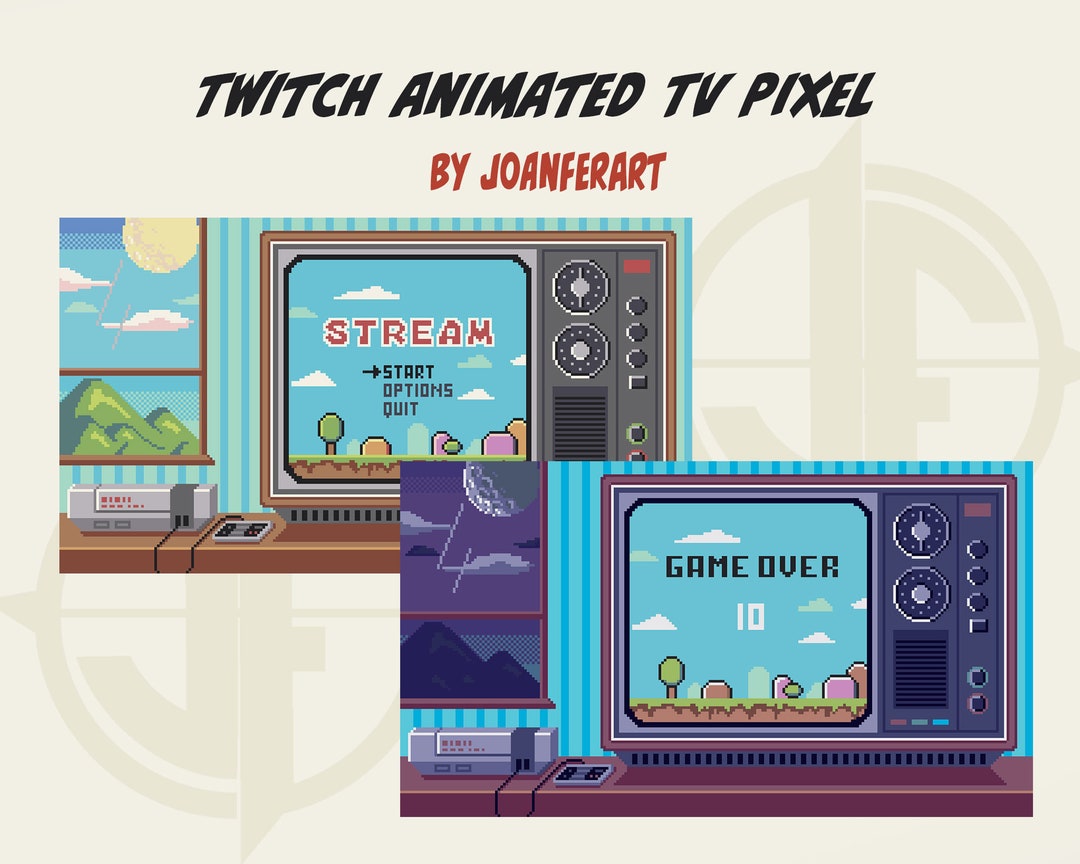 Twitch Animated Pixel Tv Screen Pack - Etsy