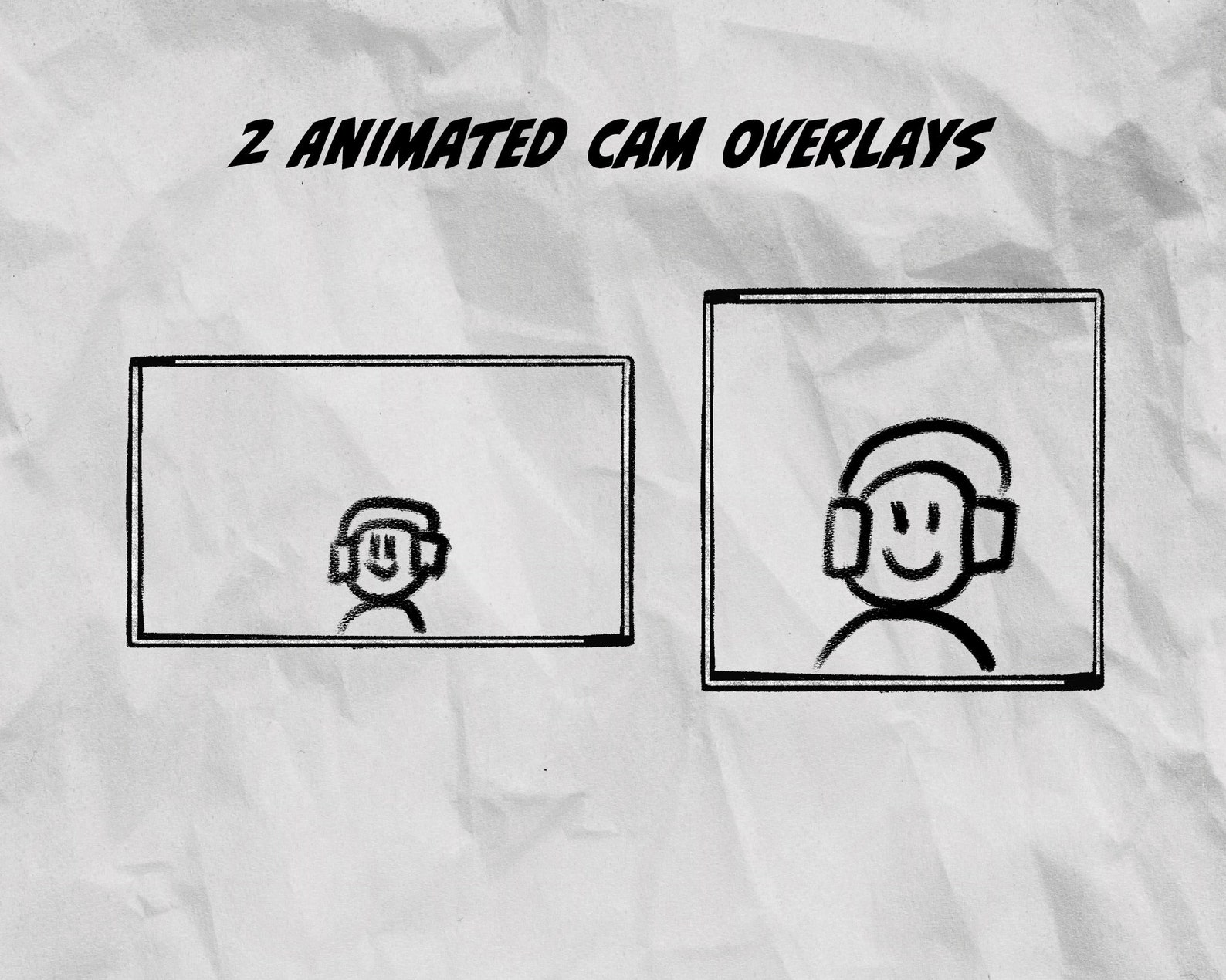 Space Television Animated Twitch Overlay Pack, Black and White, Loop ...