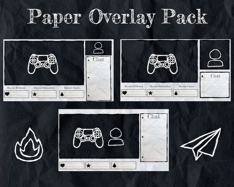 Twitch Paper Overlay Pack - Etsy