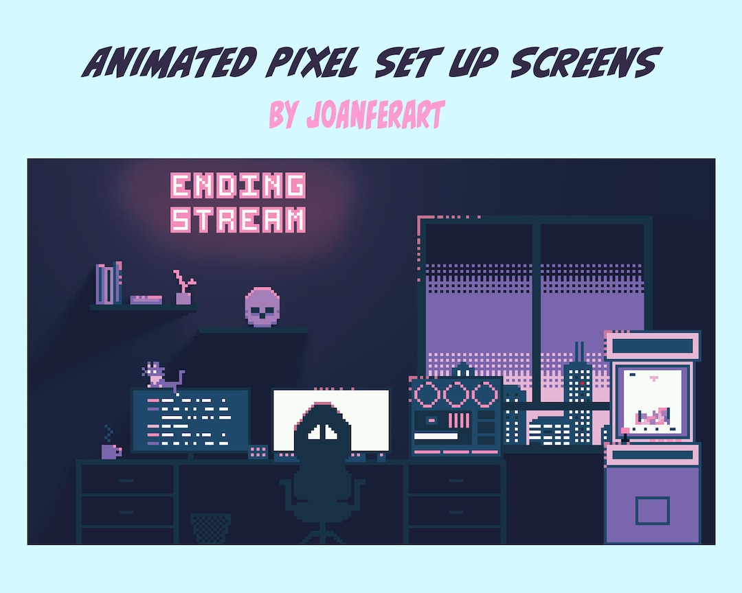 Animated Pixel Set up Twitch Overlay Pack, Screens, Panels, and Cam ...