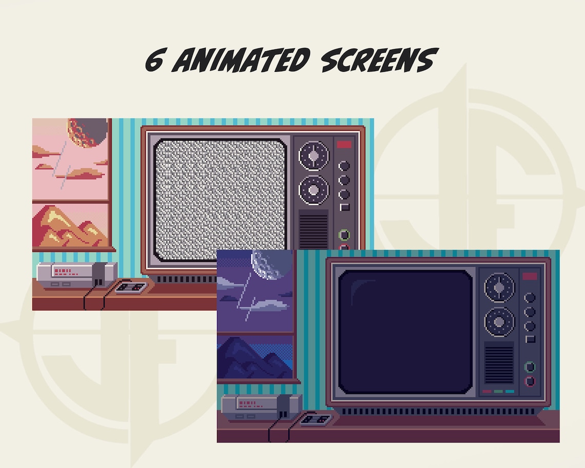 Twitch Animated Pixel Tv Screen Pack - Etsy