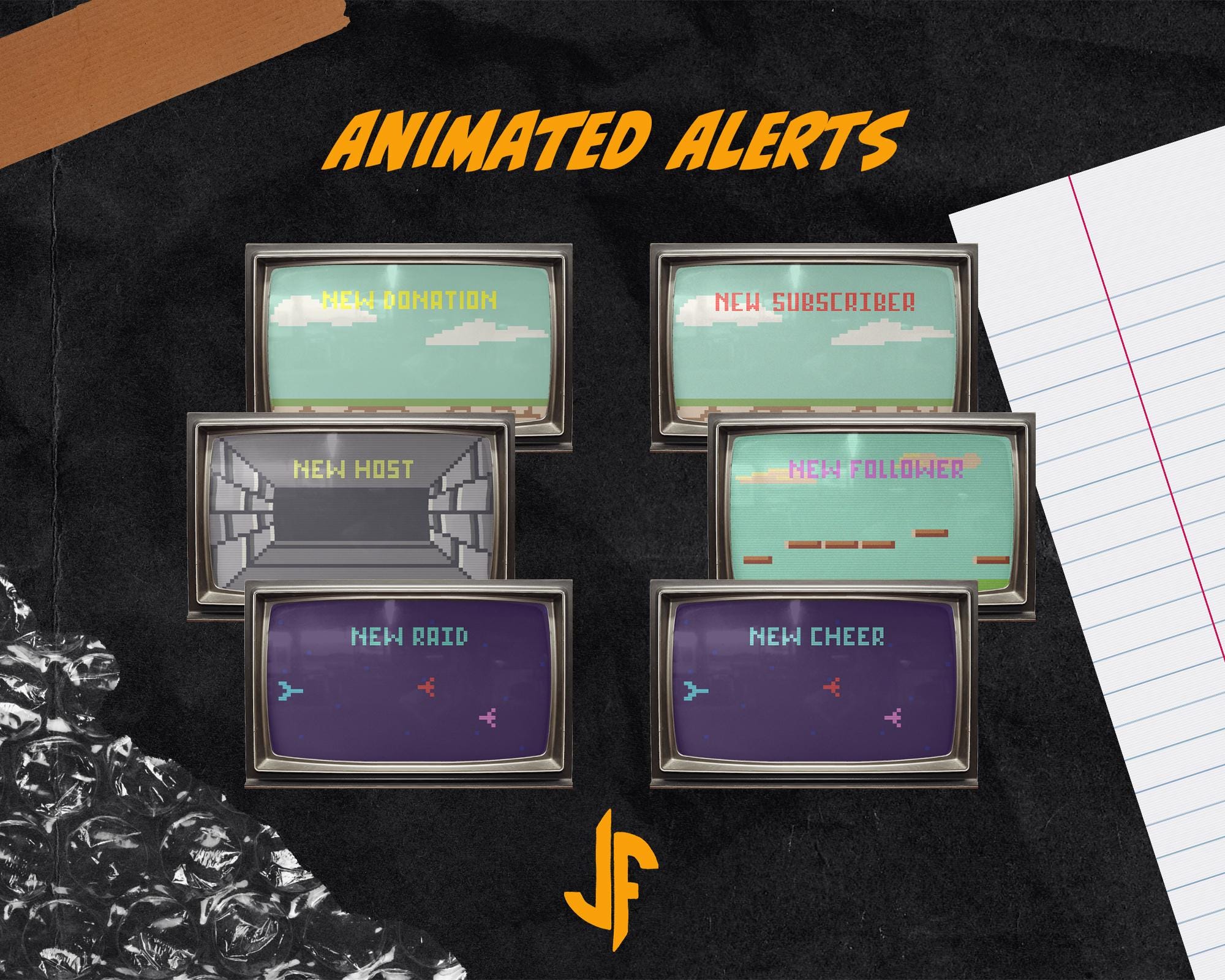 Retro Twitch Animated Overlays, Old Television Collection, 9 Scenes, 6 ...