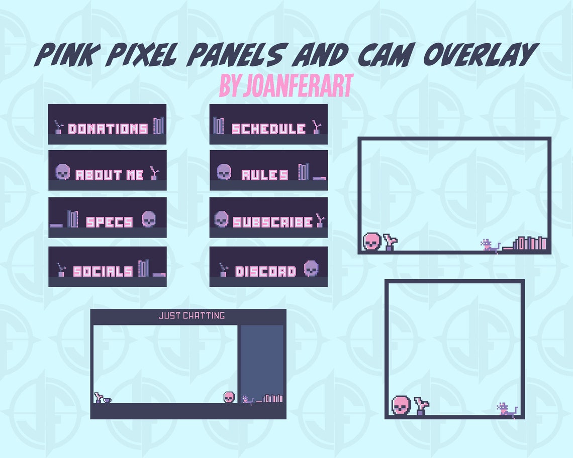 Twitch Pink Pixel Panels - Etsy