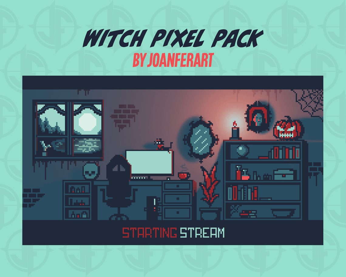 Twitch Animated Witch Pixel Set up Pack - Etsy