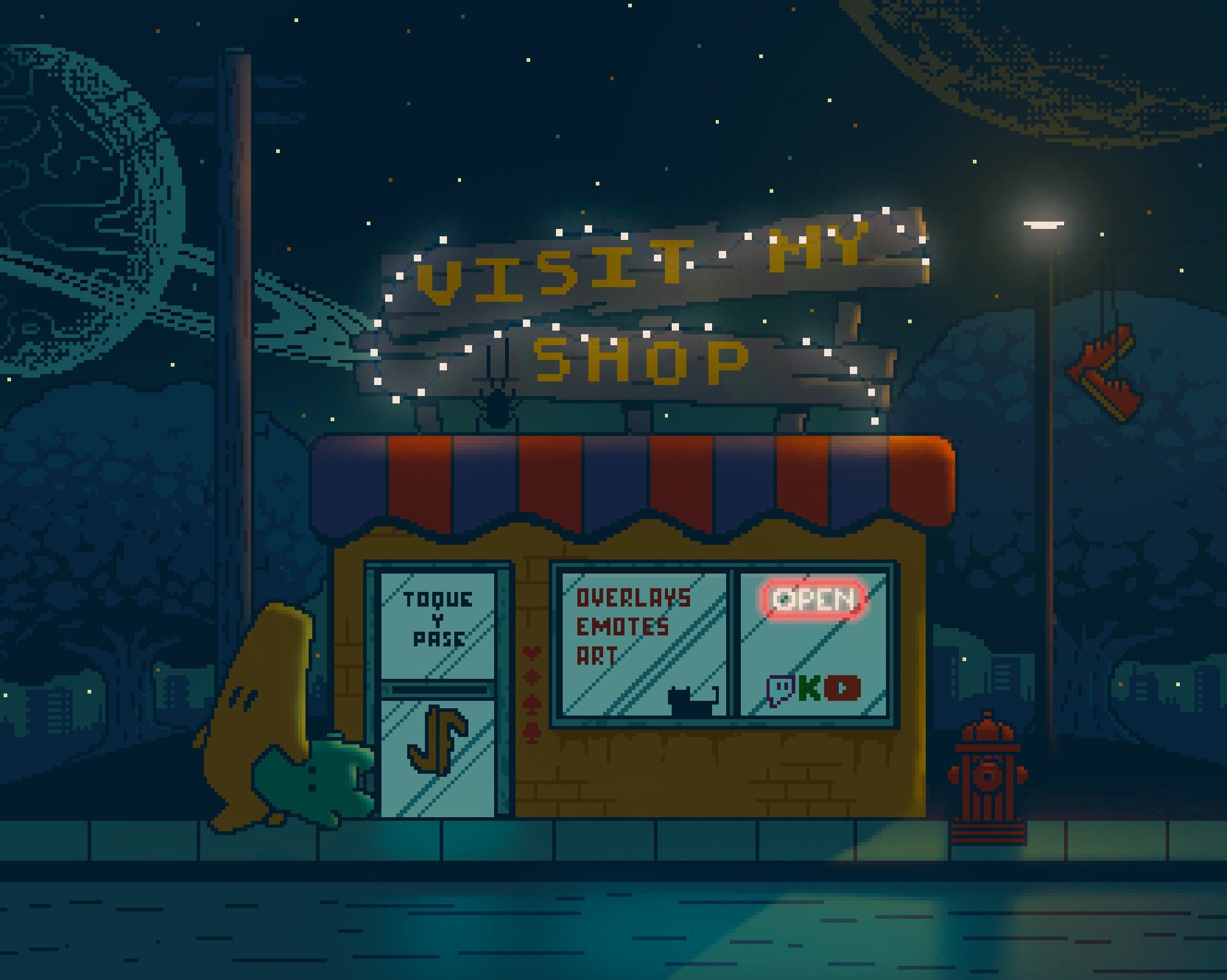 Twitch Animated Overlay, Space Pixel, Pink, Stream Pack, Animated ...