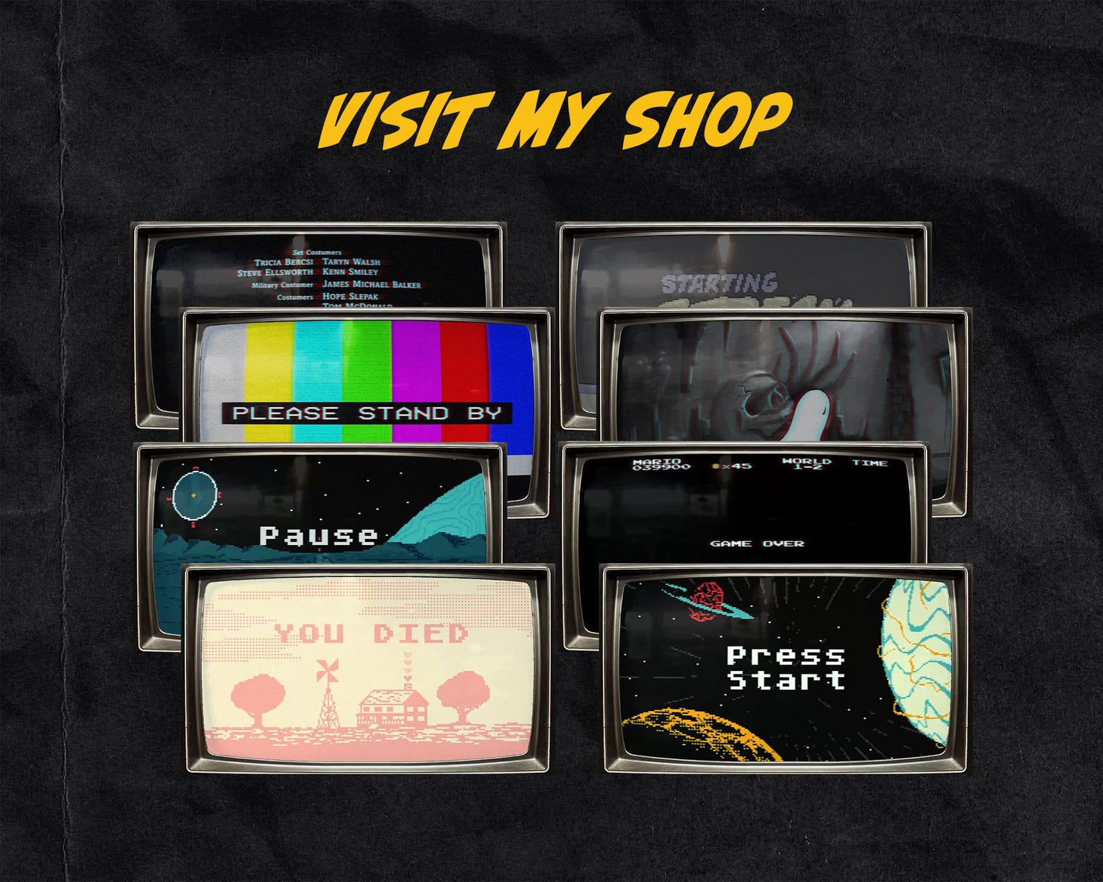 Twitch Retro Game Over Screen, Stream Overlay, Waiting Screen, Loop ...
