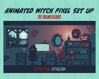 Cozy Witch Animated Twitch Stream Screens 8bit Pixel Art OBS, Twitch ...
