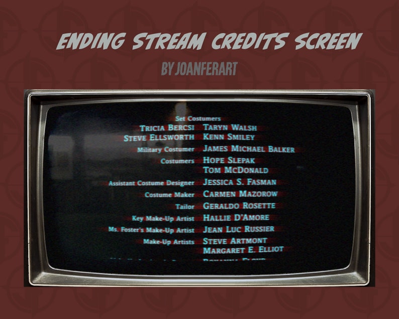 Twitch Animated Vintage Ending Stream / Retro Rolling Credits Screen ...