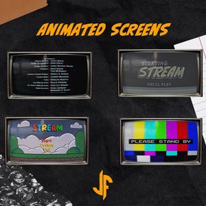 Retro Twitch Animated Overlays, Old Television Collection, 9 Scenes, 6 ...