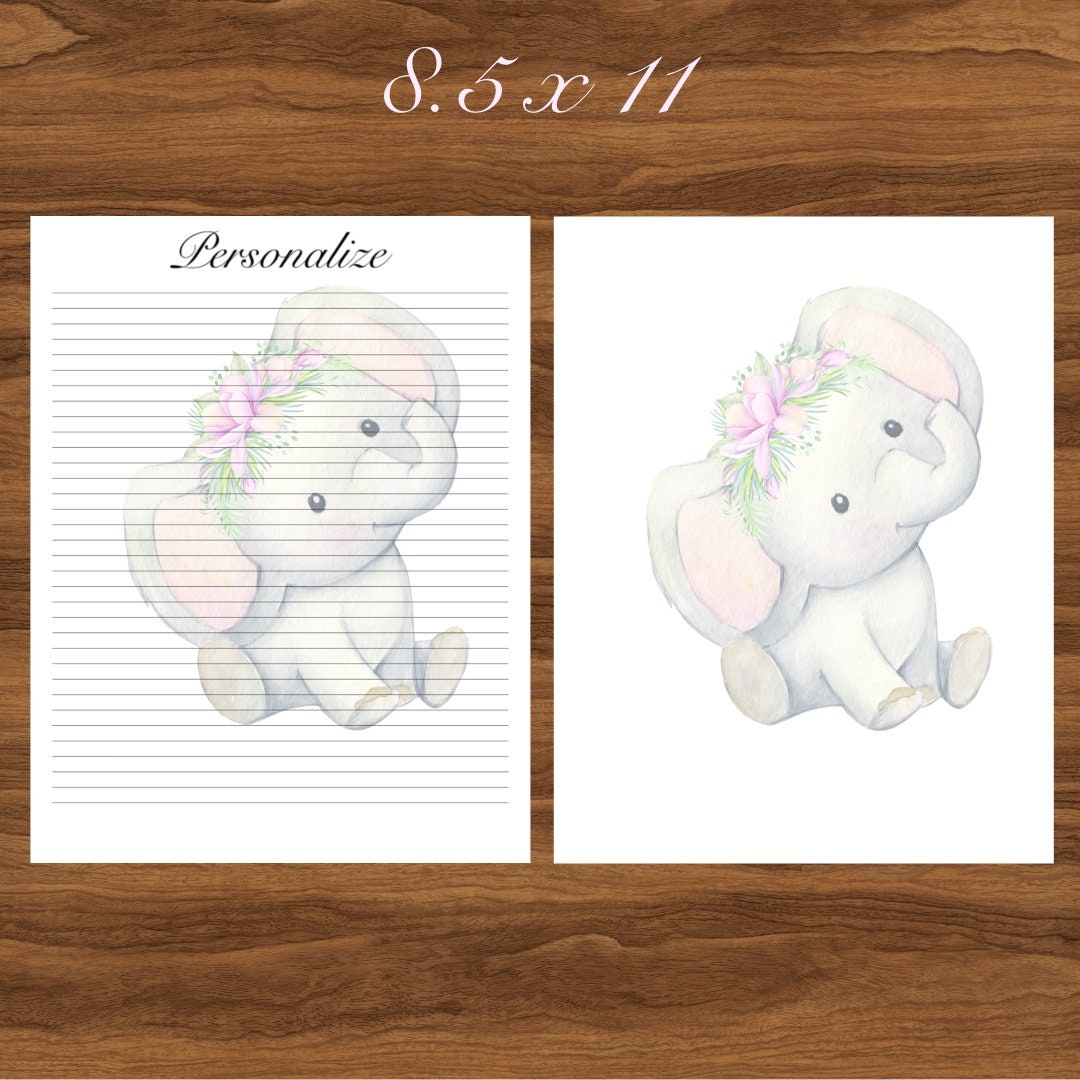 Baby Elephant Letter Writing Stationery Paper Personalized 8 - Etsy