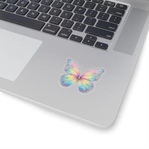 Clear Rainbow Butterfly Vinyl Stickers, Transparent Kiss Cut, Four ...