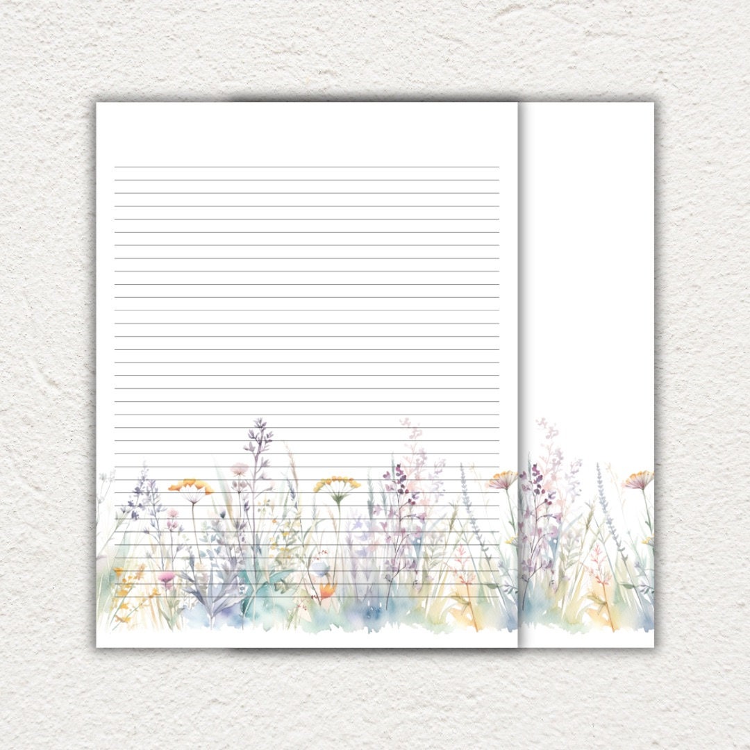 Wildflower Stationery Set, Personalized Letter Writing Paper - Etsy