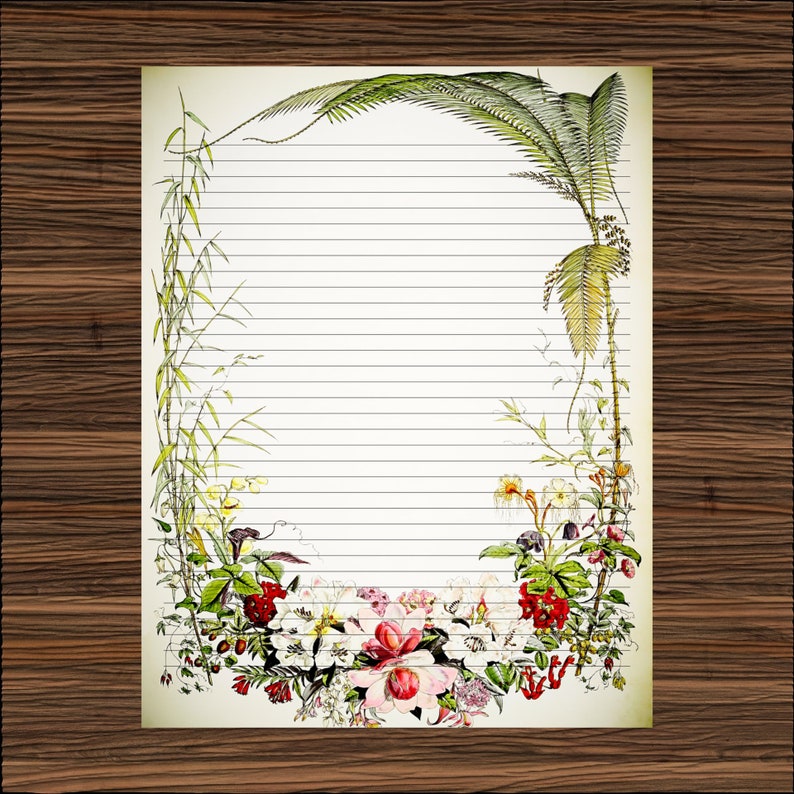 Letter Writing Stationery Paper Personalized 8 1/2 X 11 25 or 50 Sheets ...