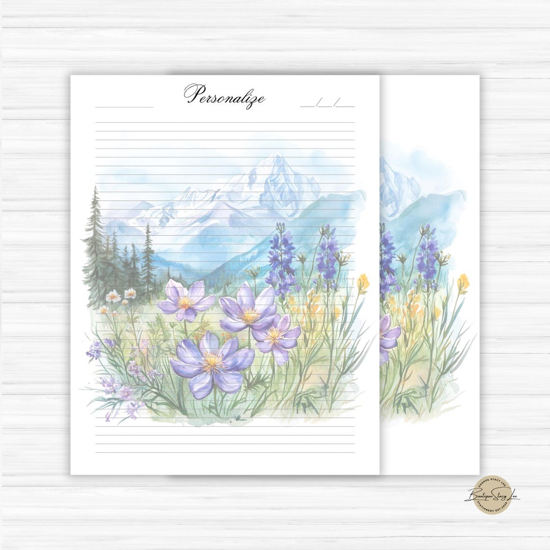 Lined Letter Writing Paper, Personalized Stationery Set, 8 1/2 X 11, 25 ...