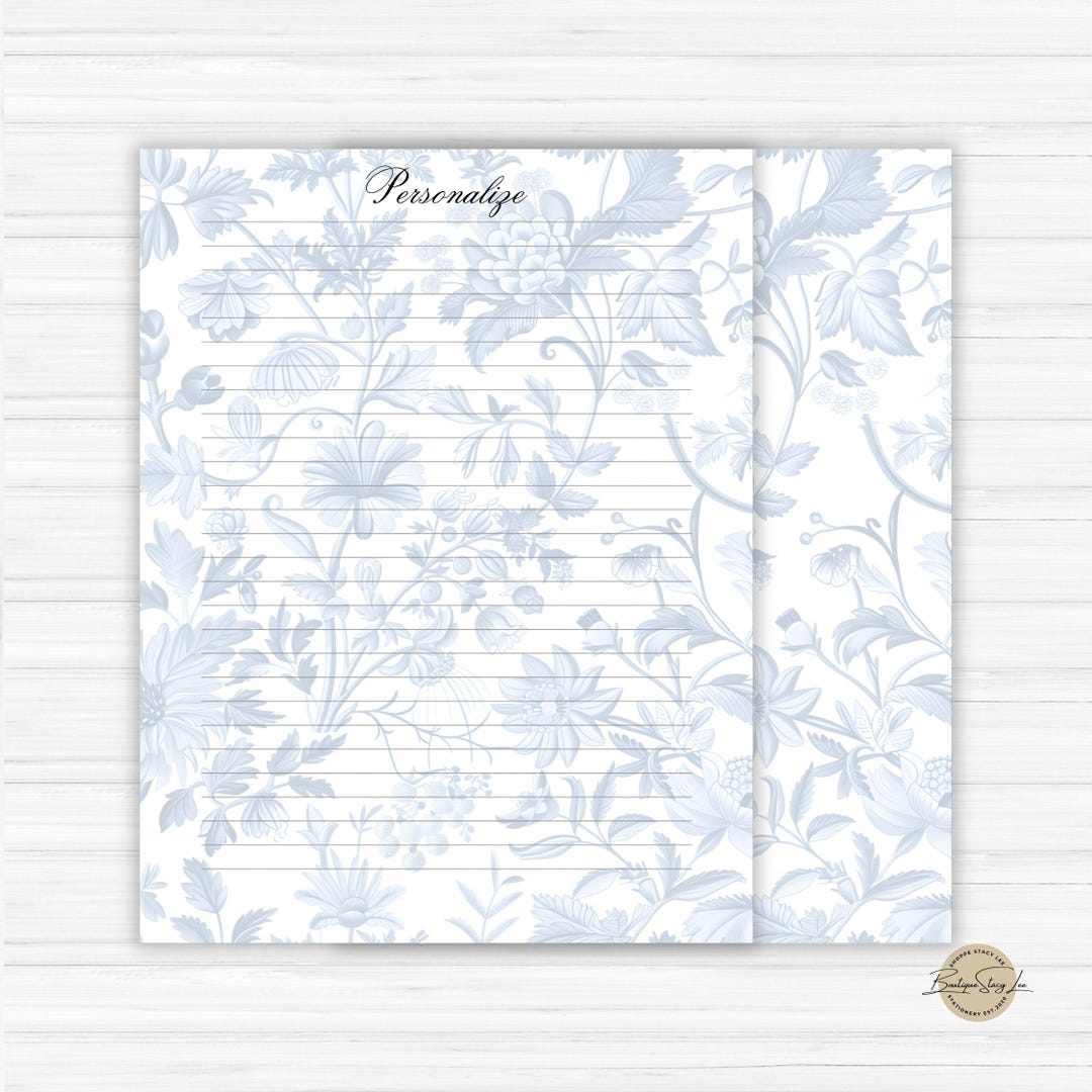 Lined Letter Writing Paper, Personalized Stationery Set, 8 1/2 X 11, 25 ...