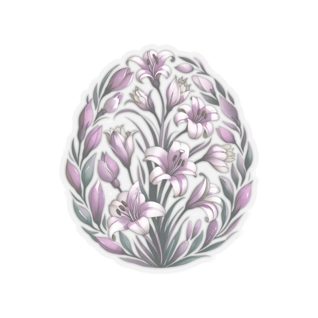 Easter Egg Lily Stickers Transparent Decorative Kiss Cut Decal, for ...