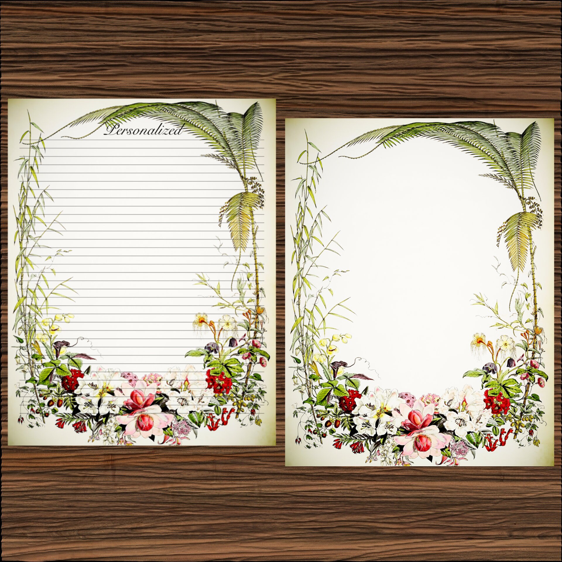 Letter Writing Stationery Paper Personalized 8 1/2 X 11 25 or 50 Sheets ...