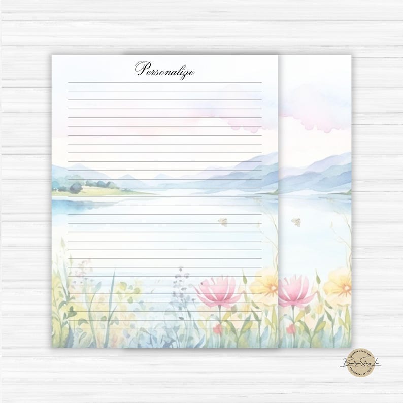 Lined Letter Writing Paper, Personalized Stationery Set, 8 1/2 X 11, 25 ...