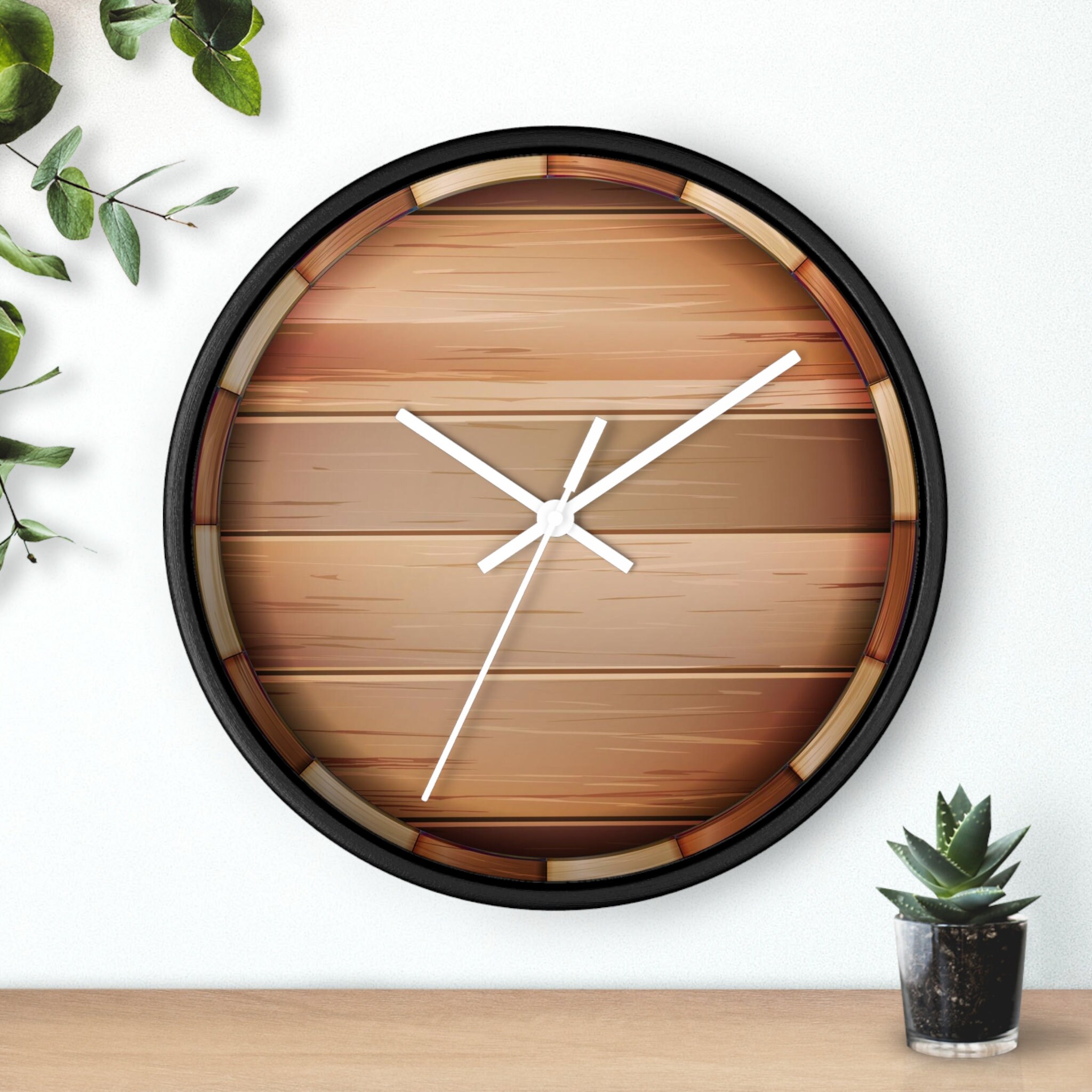 Bar Wall Clock Rustic Wood Whiskey Wine Barrel Background Circle ...