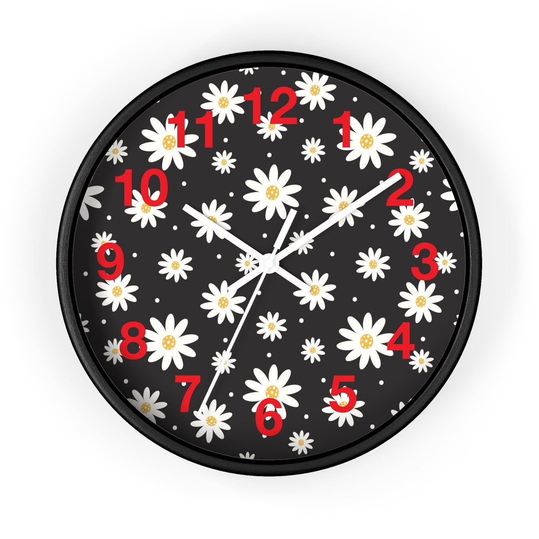 Daisy Flower Wood Frame Wall Clock 10inch Home Office Gift - Etsy