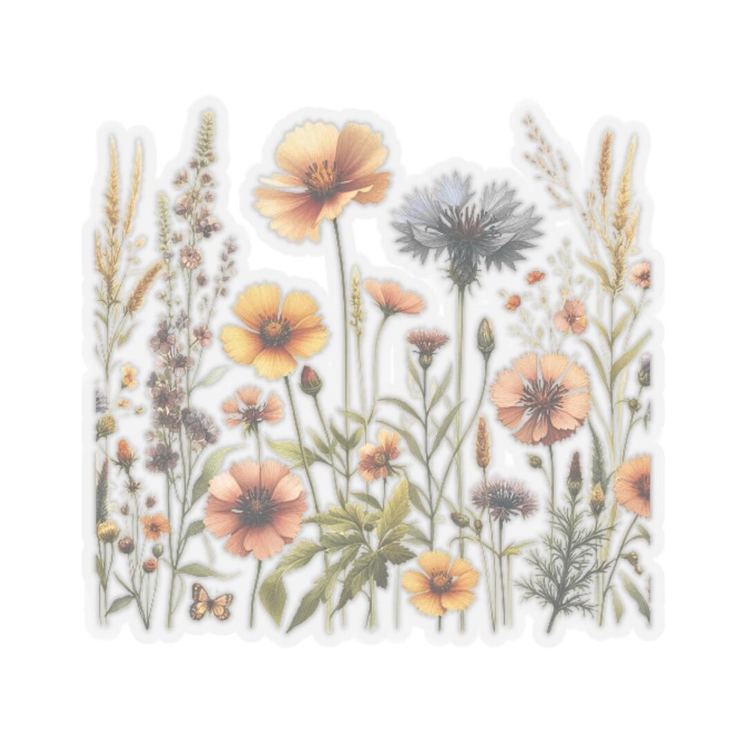 Wildflower Vinyl Sticker Decal Four Sizes to Choose From. - Etsy
