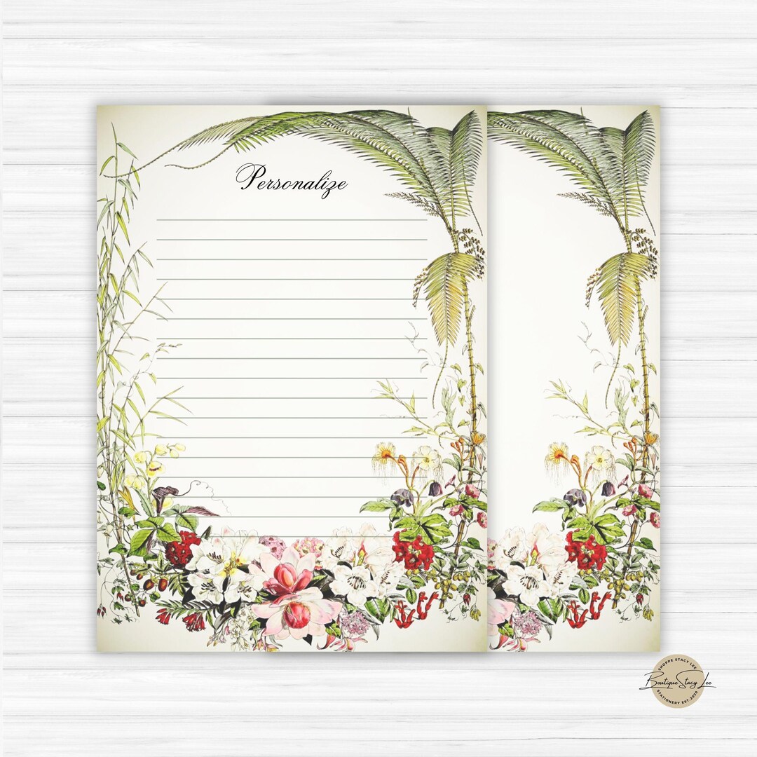 Personalized Stationery Letter Paper 25 Sheets of 5.5 X 8.5 - Etsy
