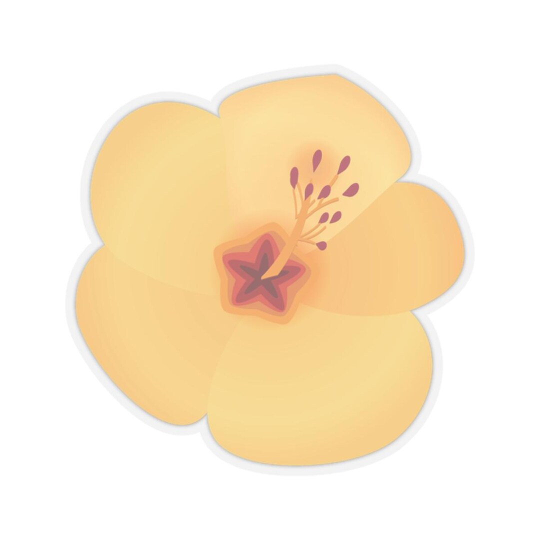 Hibiscus Flower Stickers, Transparent Kiss Cut Flower Decal, Four Sizes ...