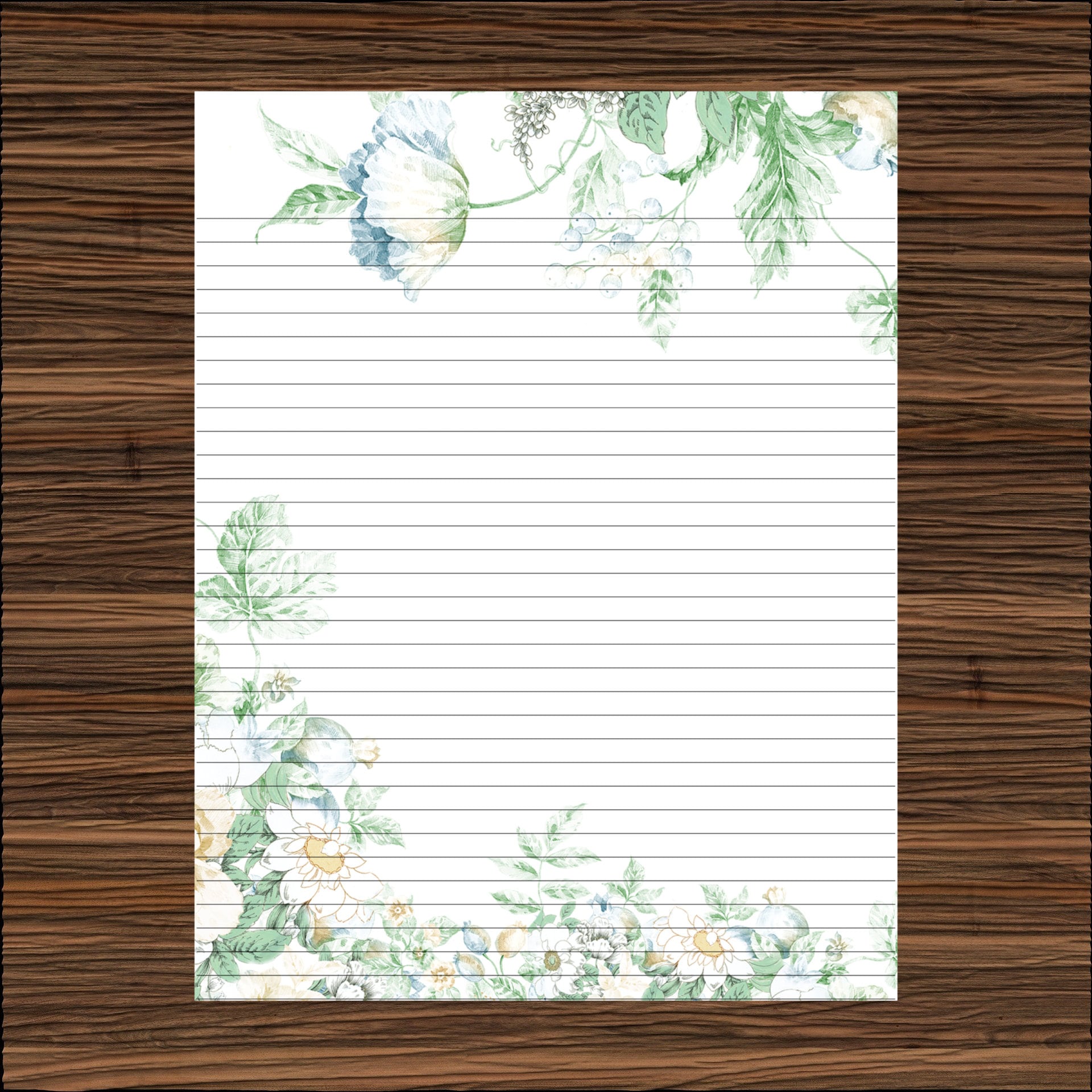 Letter Writing Stationery Paper Personalized 8 1/2 X 11 25 Sheets ...