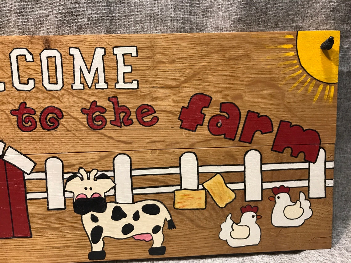 Welcome to the Farm Welcome Sign / Door Hanging / Home Decor | Etsy