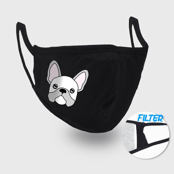 French Bull Dog face masks Lightweight Poly-Blend cotton | Etsy