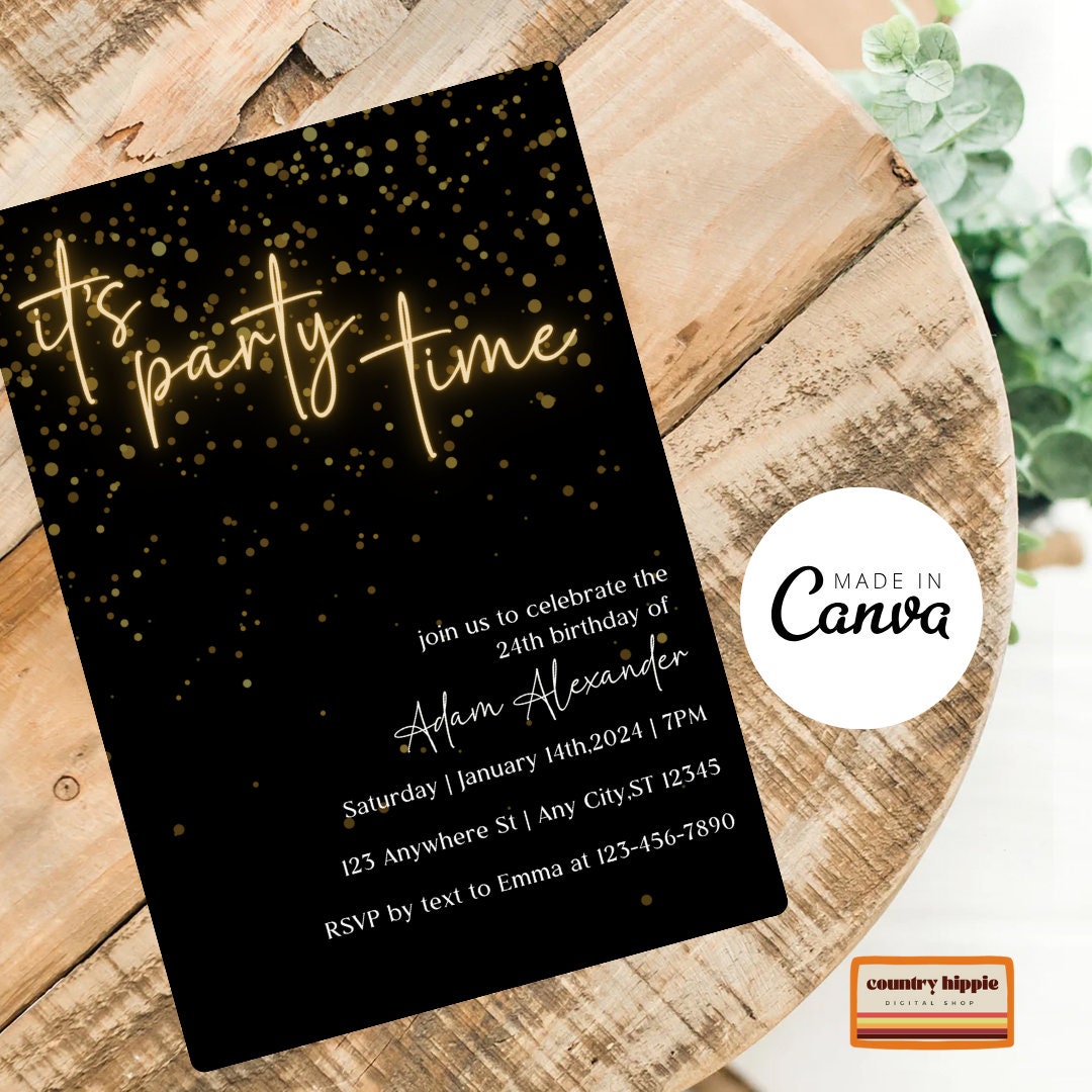 Editable Party Invitation Template: Birthday, Graduation (digital ...