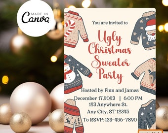 Ugly Sweater Christmas Party Invitation Printable Ugly - Etsy