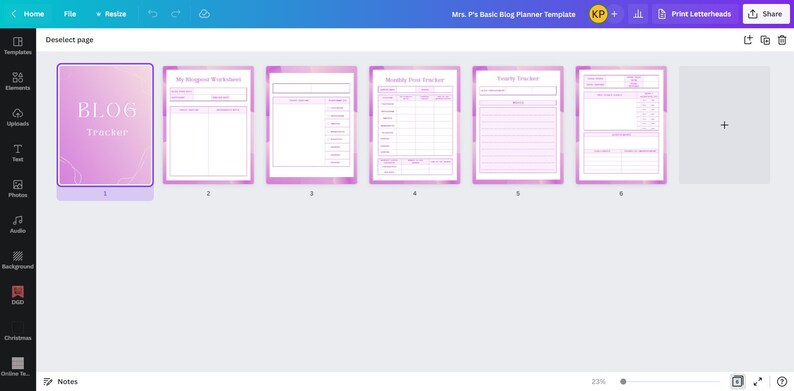 Canva Template Blog Tracker Printable Digital Editable - Etsy