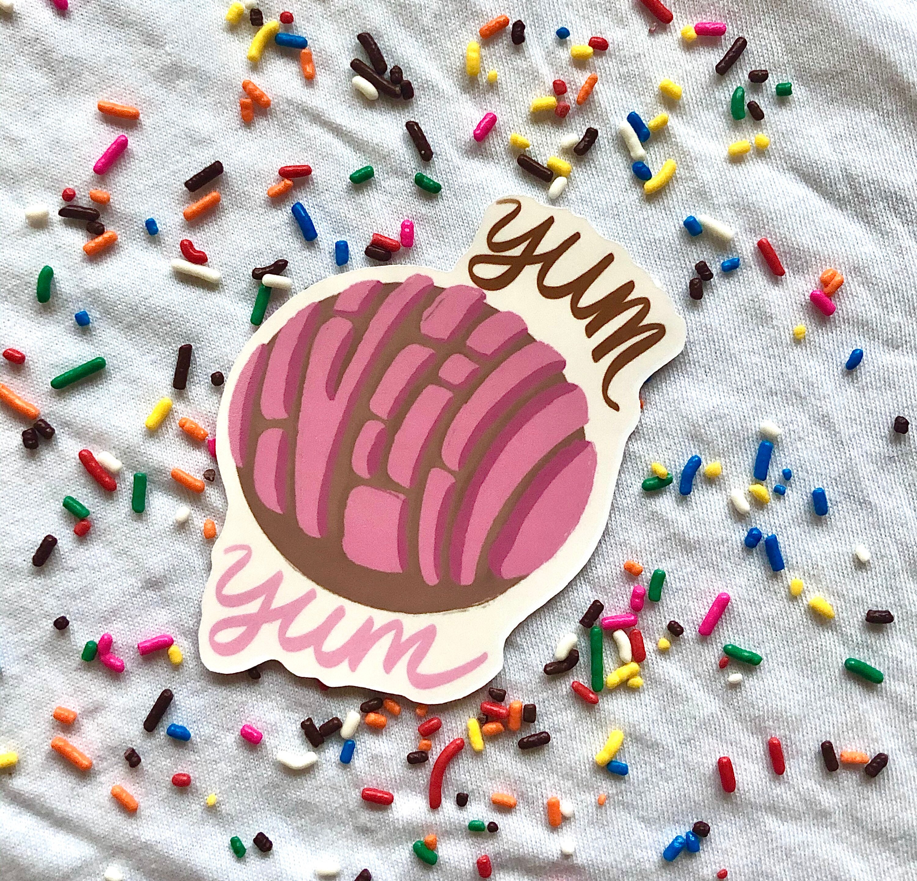 Yum Yum Concha Sticker handmade vinyl Sticker laptop | Etsy