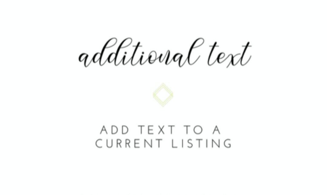 Additional Text | Add on Listing | Custom Text - Etsy