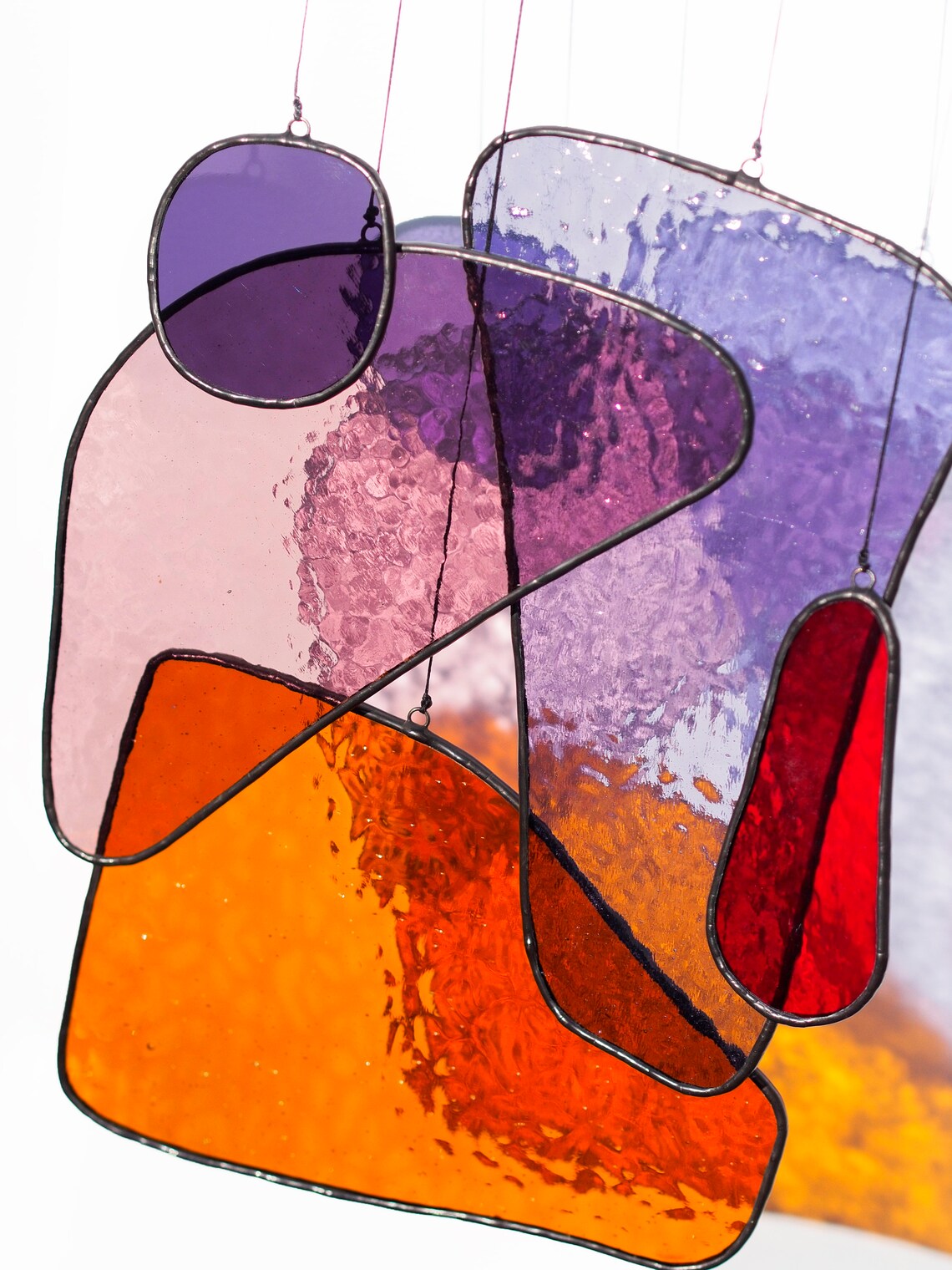 Abstract Art Stained Glass Suncatcher / Wall Hanging - Etsy