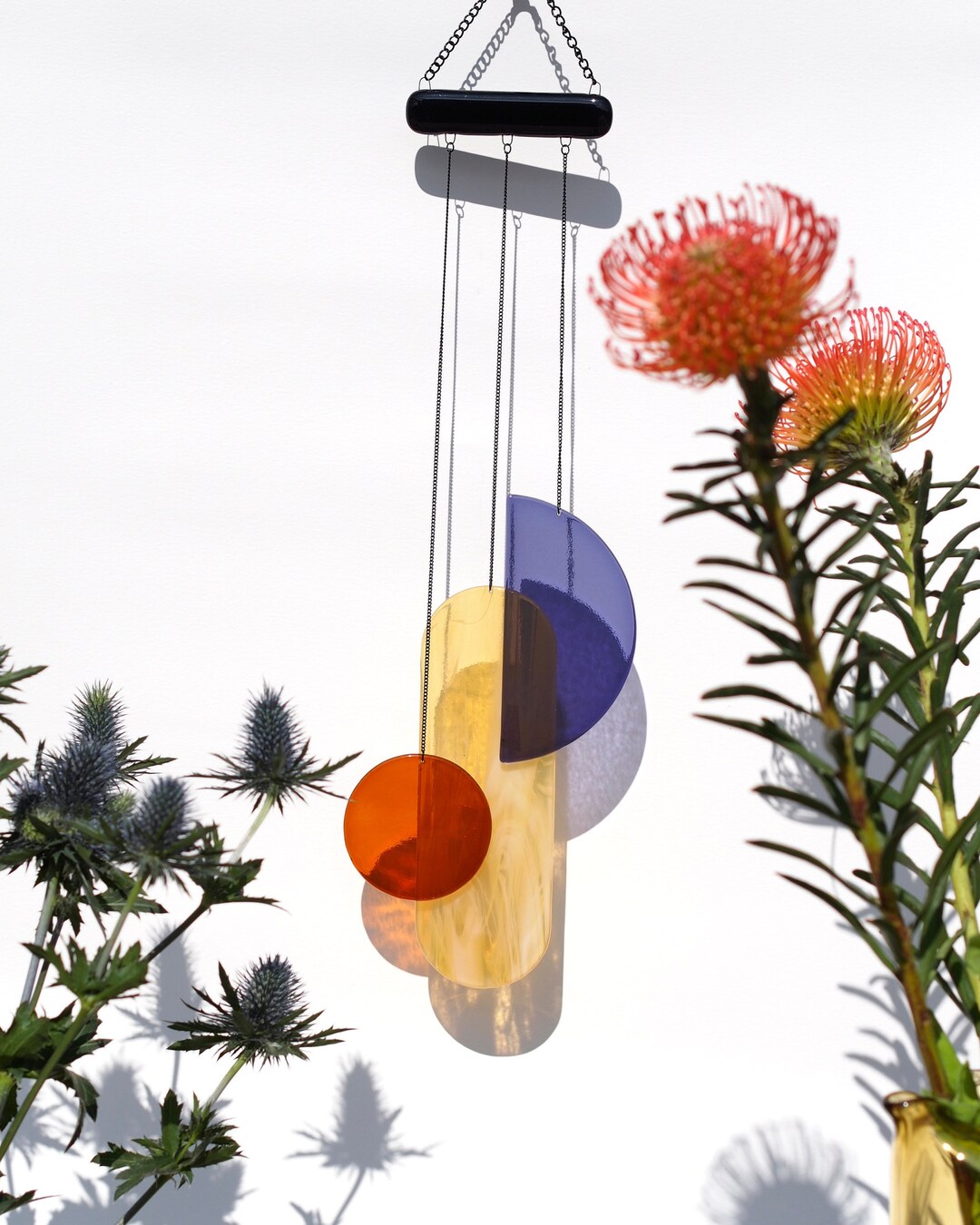 Modern Stained Glass Suncatcher in Vibrant Colors, Window Ornament ...