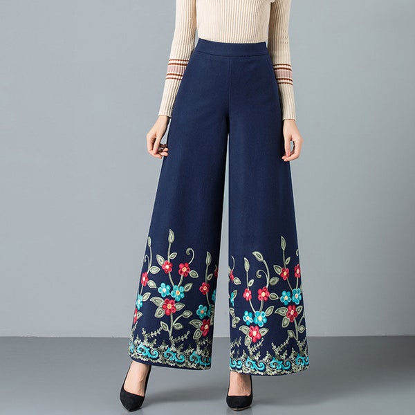 Embroidered Pants - Etsy