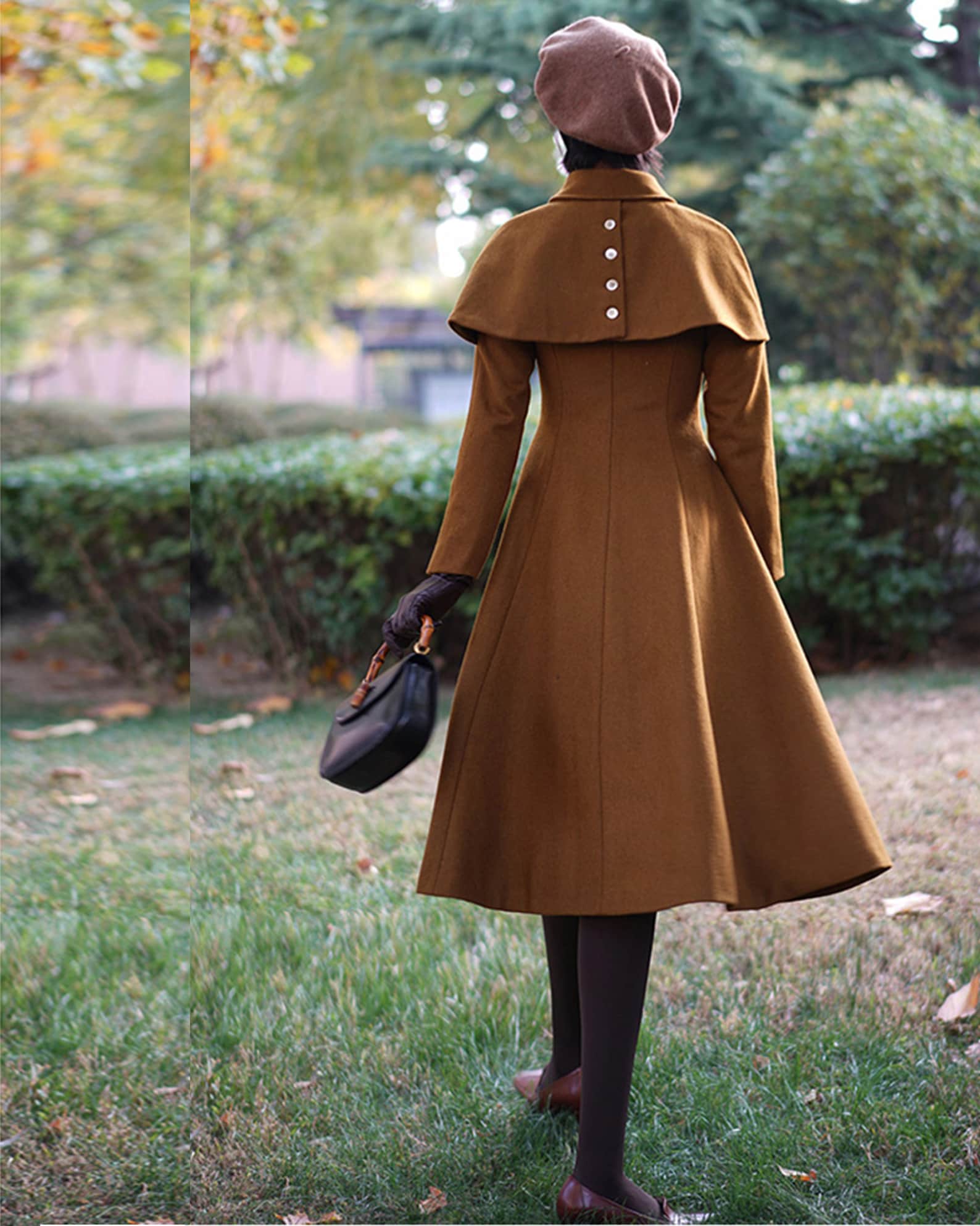 Wool Cape Coat: Double Breasted Long Jacket Dress - Etsy