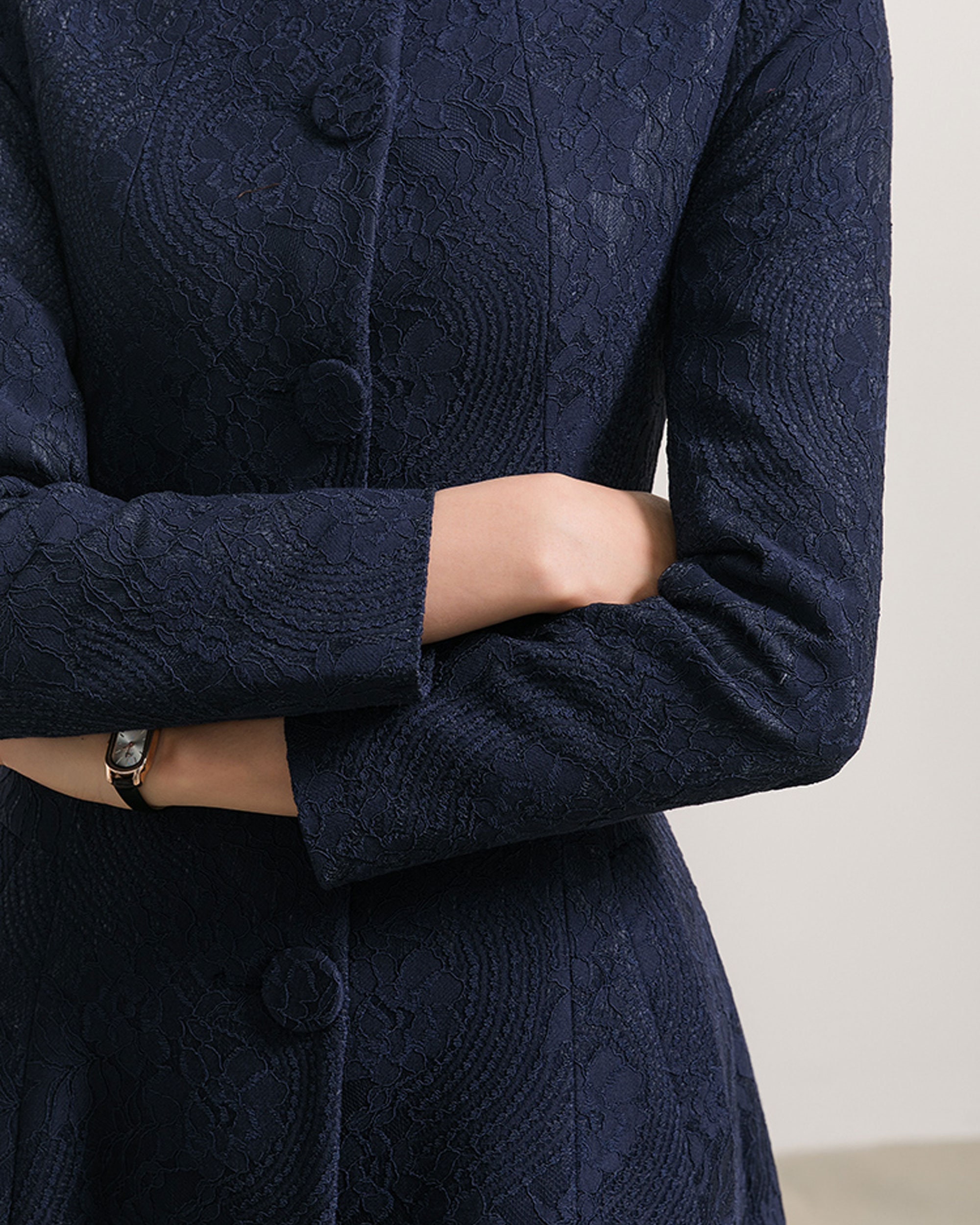 Trench coat women stand collar jacket trench jacket blue | Etsy