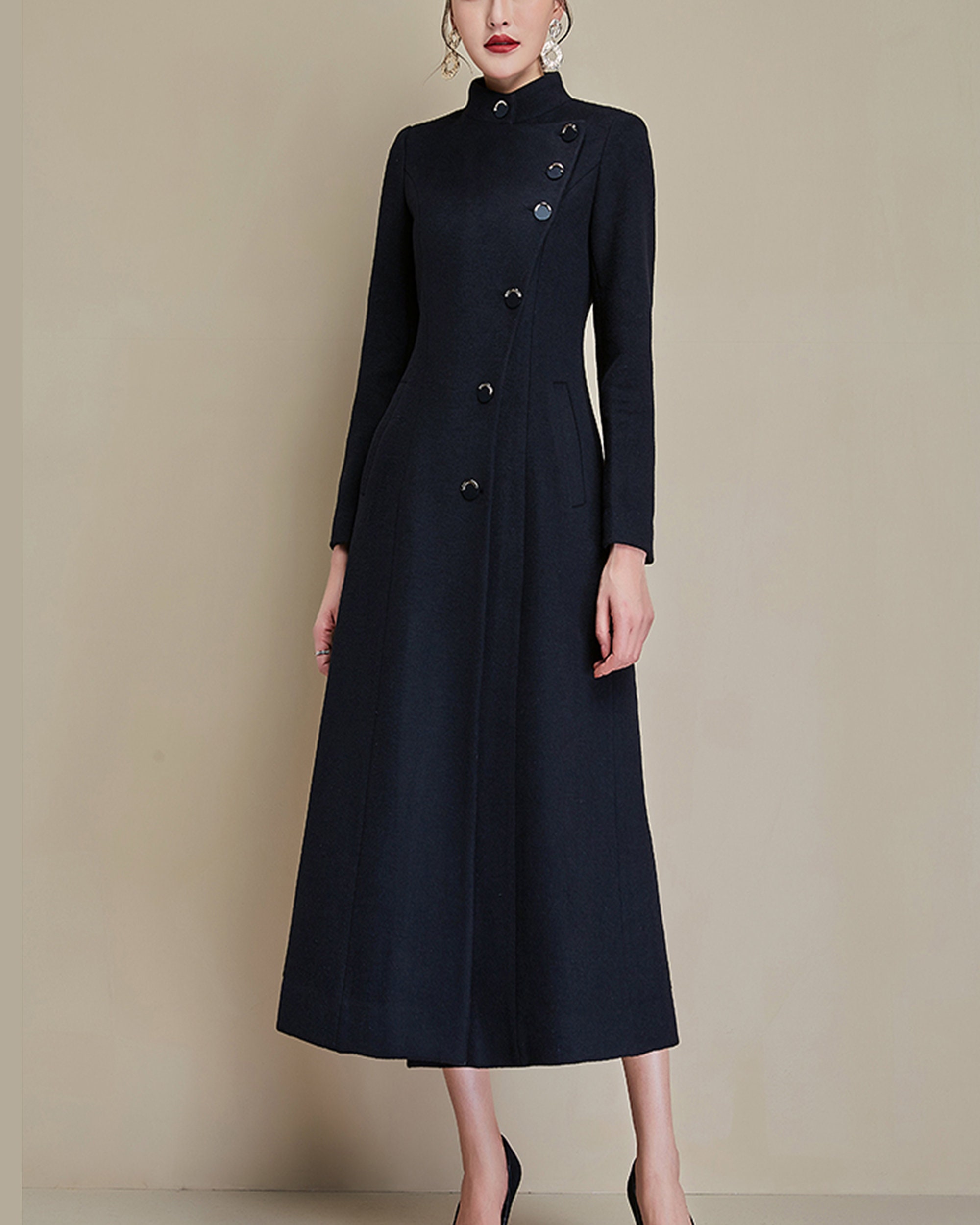 Wool Coat Women, Winter Coat, Long Jacket,high Collar Coat Wool Coat Women, Winter Coat, Long Jacket,high Collar Coat