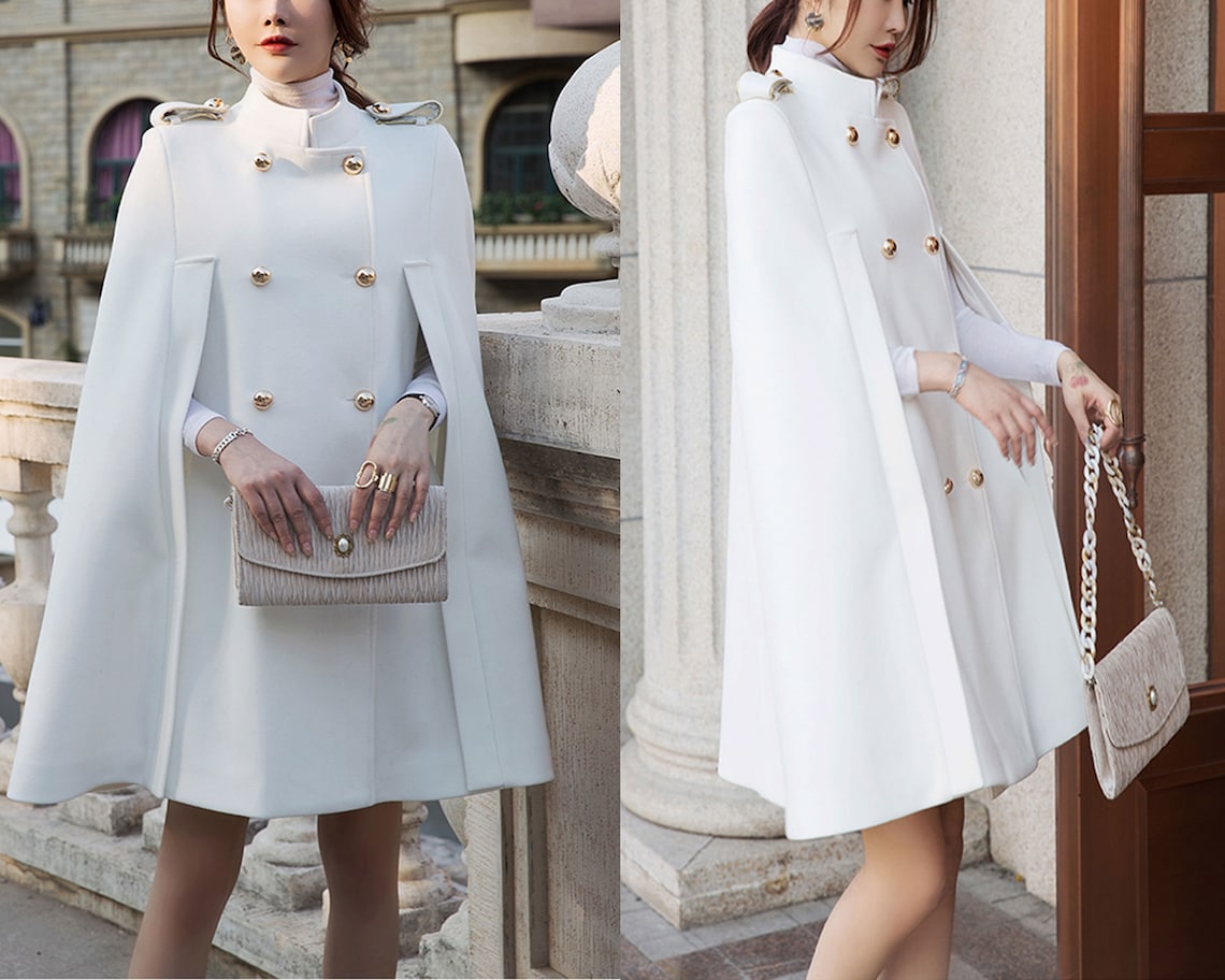 Womens Cape Women's Poncho Woolen Coat Wool Cape Coat - Etsy