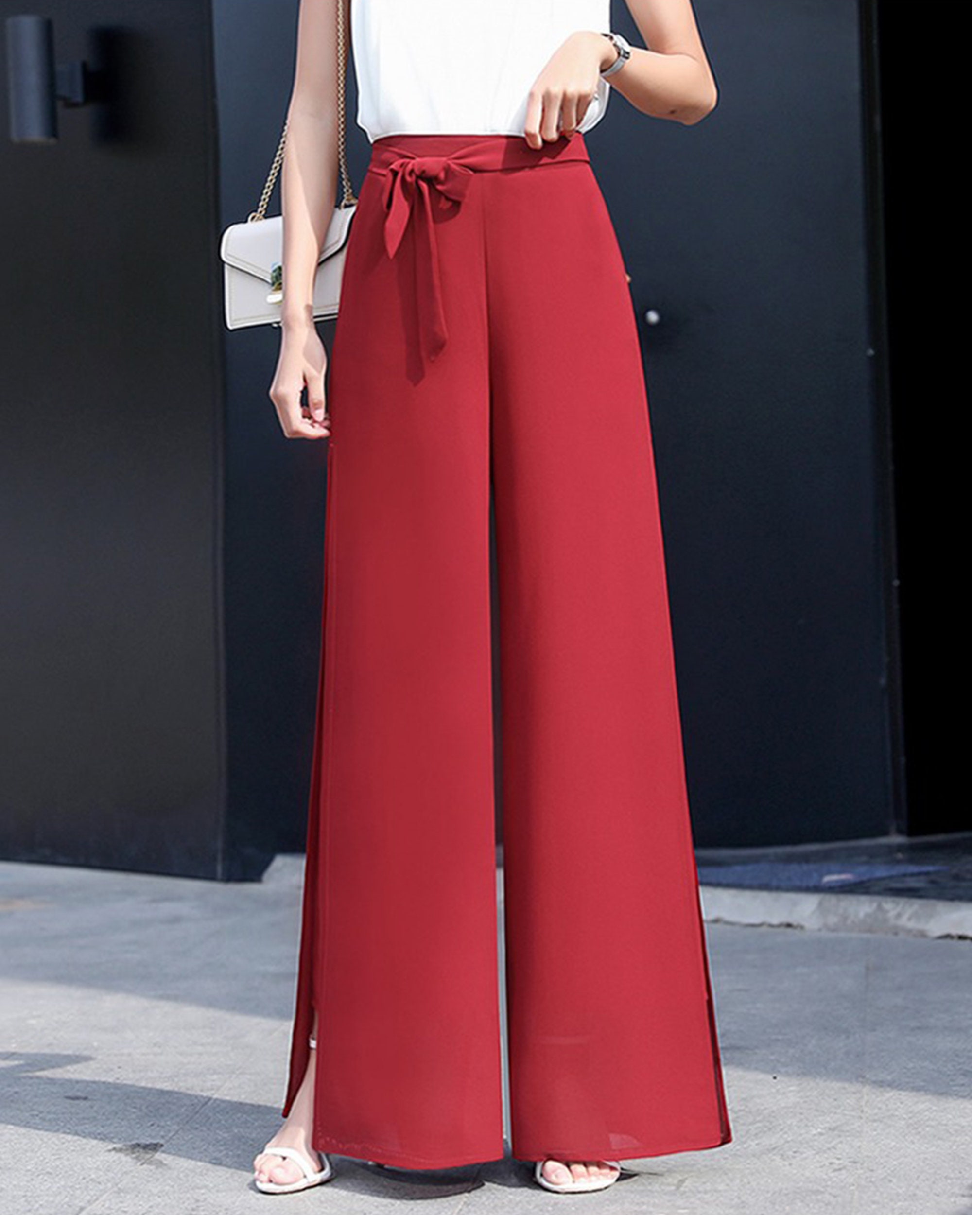 Wide Leg Pants Summer Pants Women's Chiffon Pants Green - Etsy