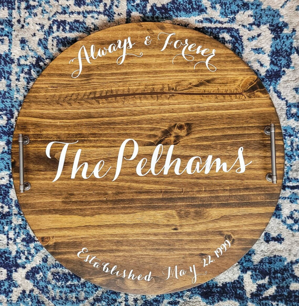 Custom Wood Serving Tray With Handles 18 Wood Tray - Etsy