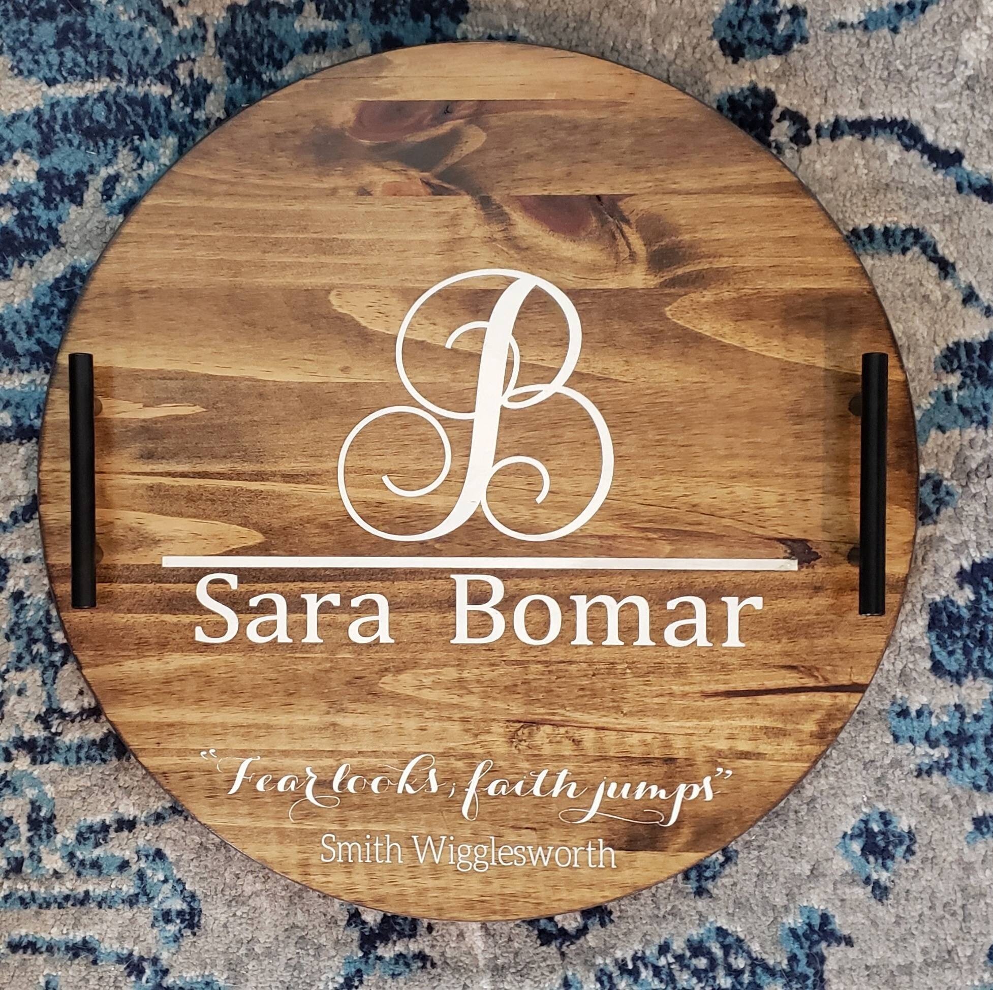 Custom Wood Serving Tray with handles 18 24 Wood | Etsy