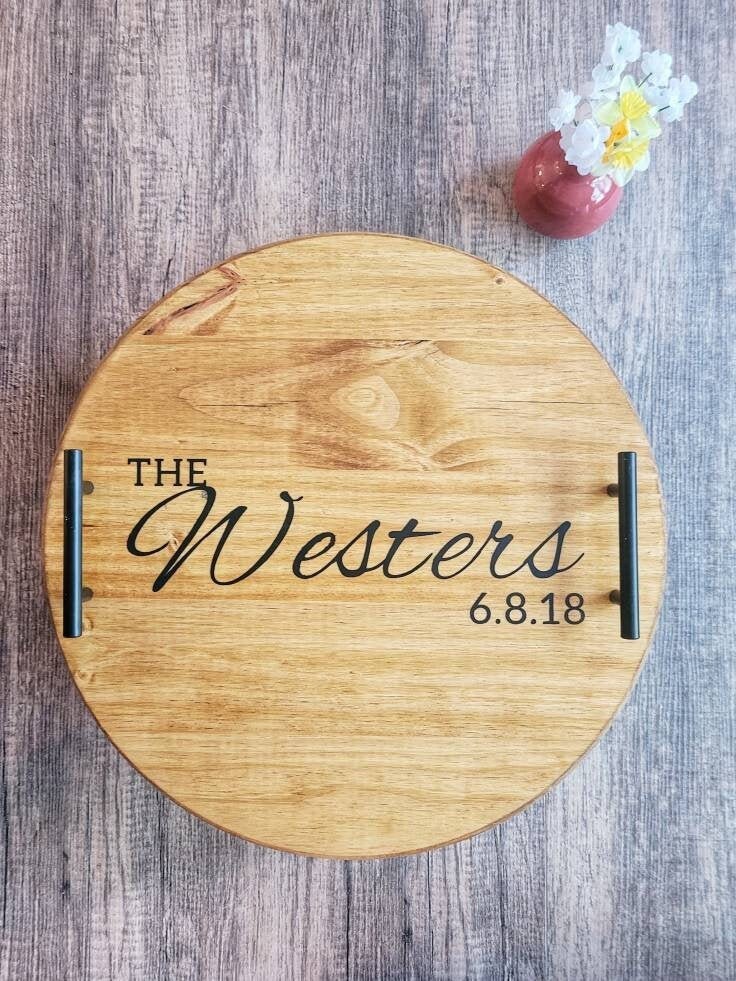 Custom Wood Serving Tray with handles 18 24 Wood | Etsy