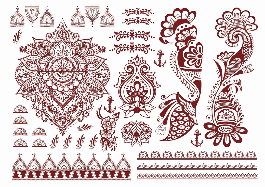 Henna Brown A4 Sheet 2: Australian Made Temporary Tattoos - Etsy Australia